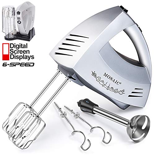 Hand Mixer Electric MOSAIC Kitchen Mixer 5 Stainless Steel Attachments ...